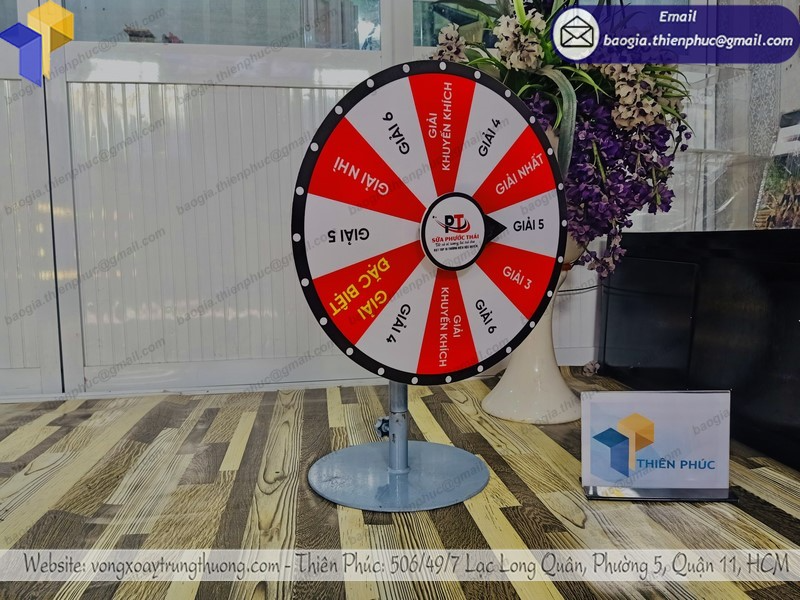 Hỗ trợ miễn phí thiết kế vòng quay random số để bàn từ A - Z